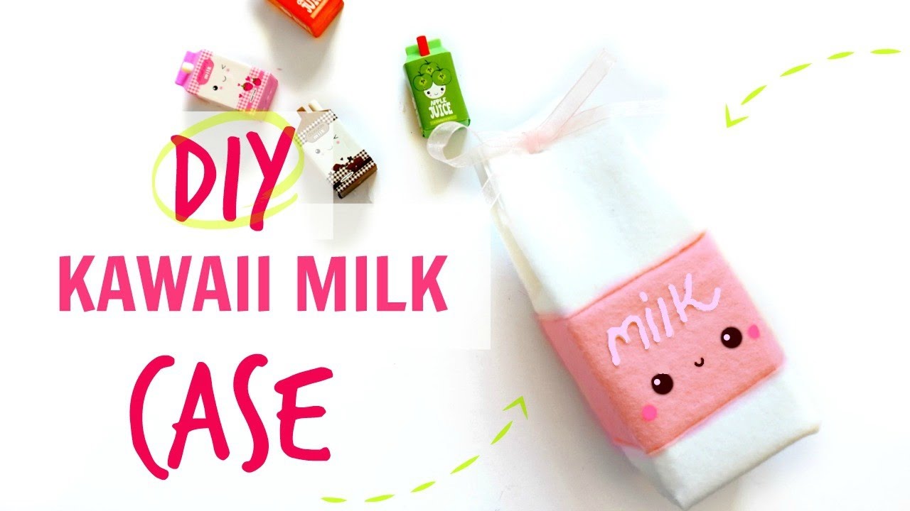 DIY KAWAII MILK CARTON CASE - YouTube