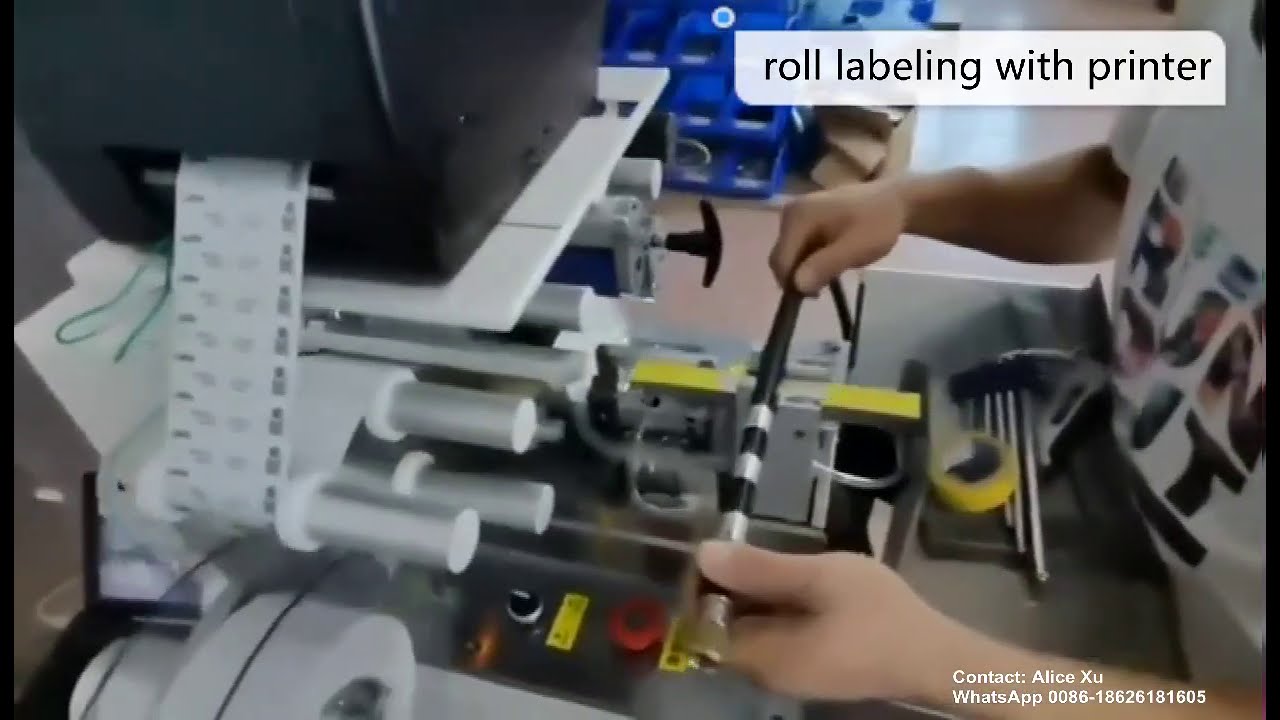 automatic label round wrapped on cable or hose, rolll cable labeling ...