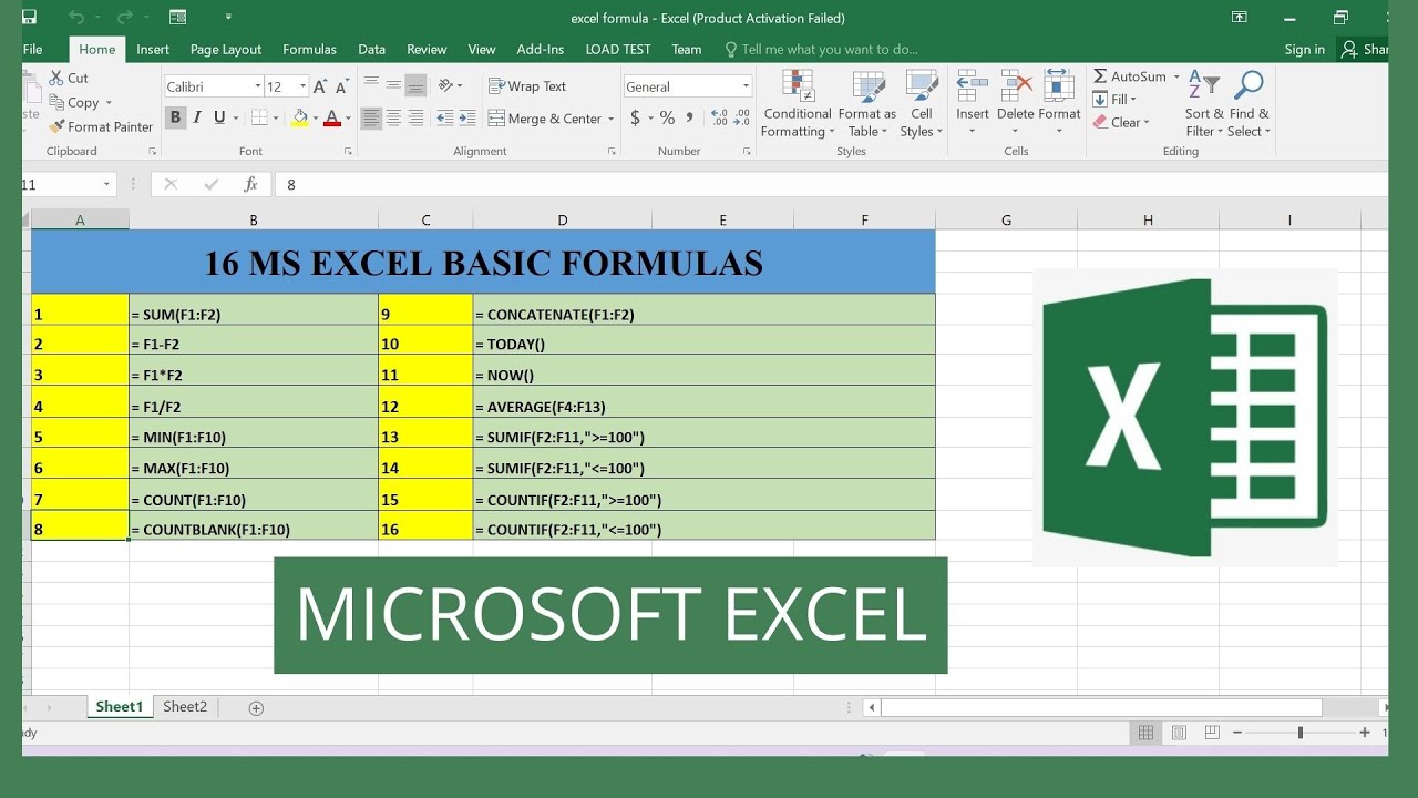 Top 16 Basic Formulas In MS Excel Best Excel Formula With Example Top 16 Basic Formulas In MS Excel Best Excel Formula With Example