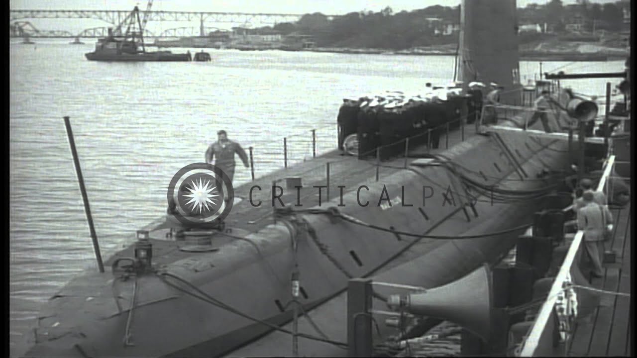 Officers aboard the USS Nautilus SSN-571 submarine for her ...