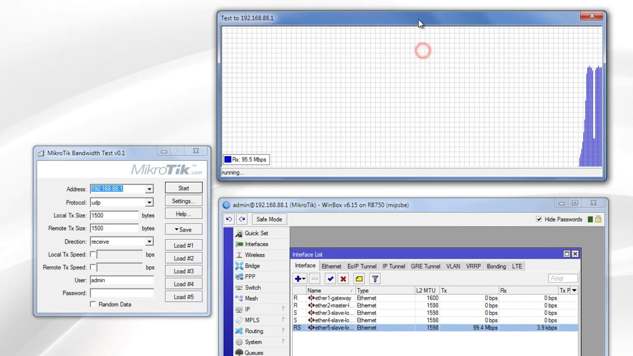 Tutorial Bandwidth test from PC to MikroTik router - YouTube