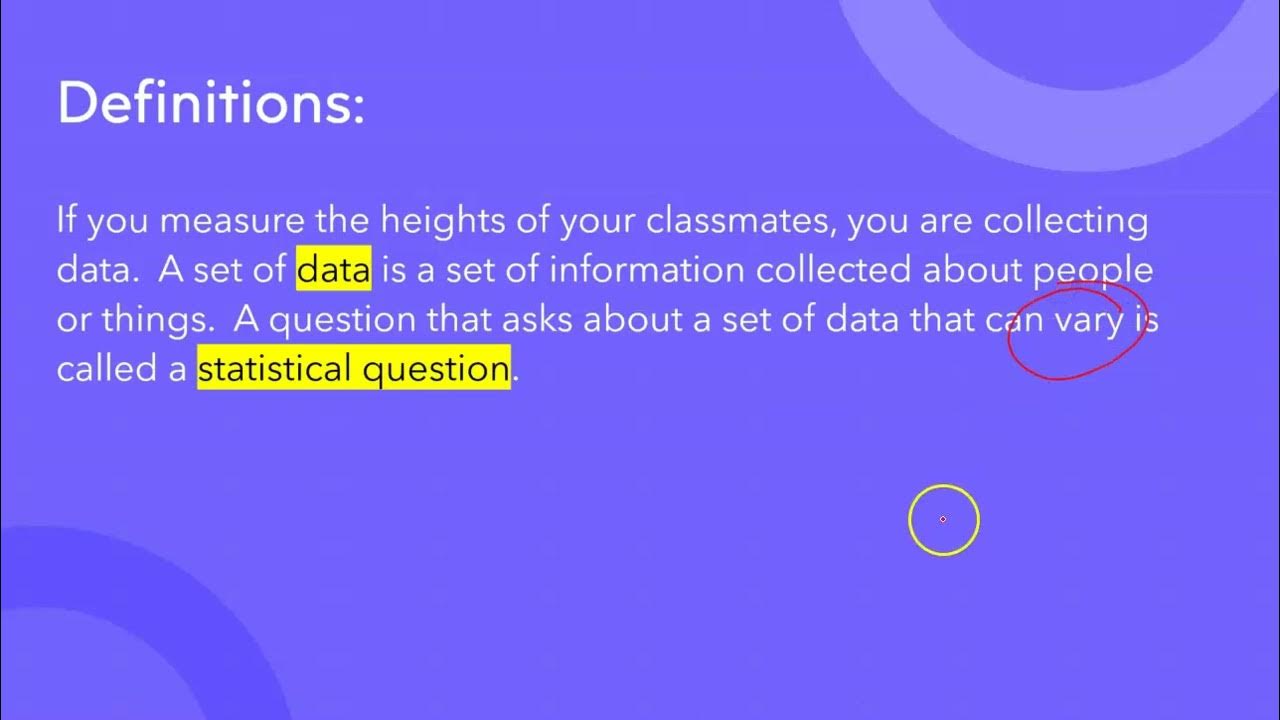 12.1 Recognize Statistical Questions - YouTube