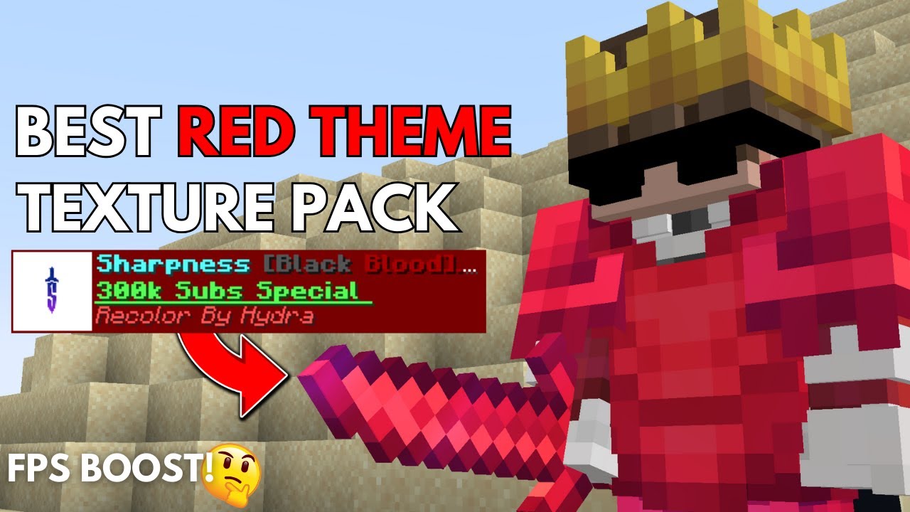 The Best RED THEME Texture Pack is here Ft @sharpnessyt ... - YouTube