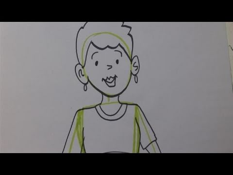 How To Illustrate A Cartoon Woman - YouTube