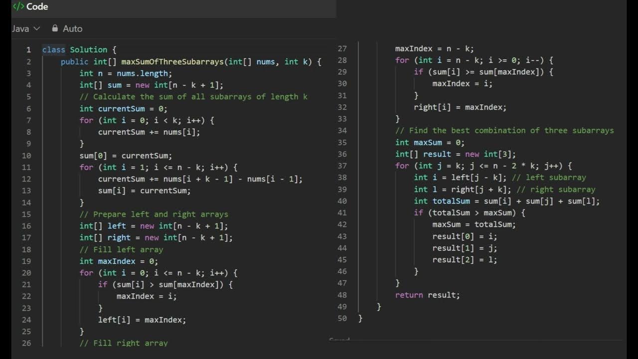 689 Maximum Sum of 3 Non-Overlapping Subarrays - YouTube