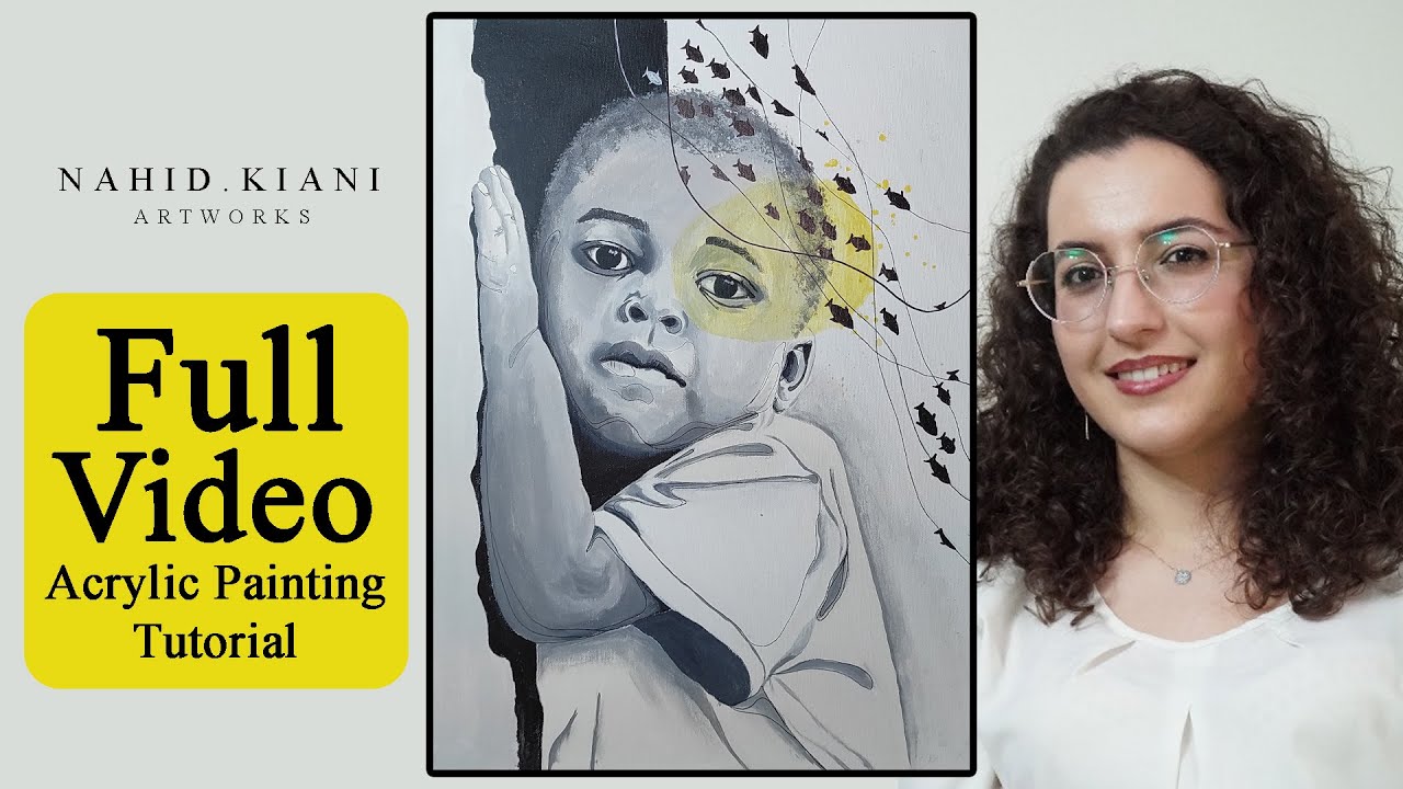 Innocent Child Abstract Portrait Painting 🌙 Full Video; Art Vlog - YouTube