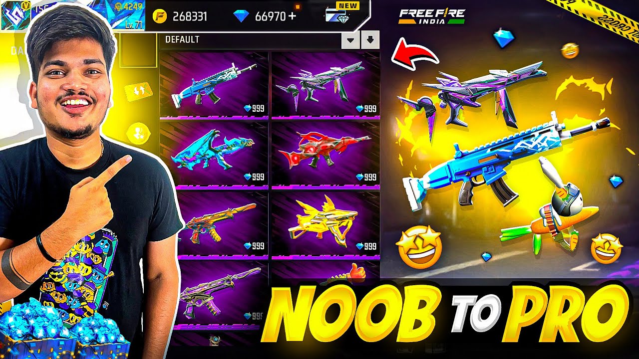 Free Fire Max POOR Level 1 Id To RICH Max Level Id In 10.000 Diamonds😍 ...