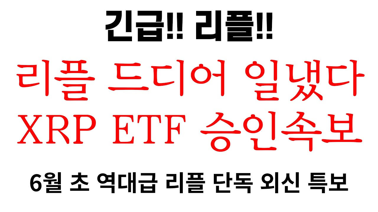 리플 미쳤습니다 리플 드디어 일냈다 Xrp Etf 승인속보 6월 총 역대급 리플 단독 외신 특보 리플 리플코인 리플전망