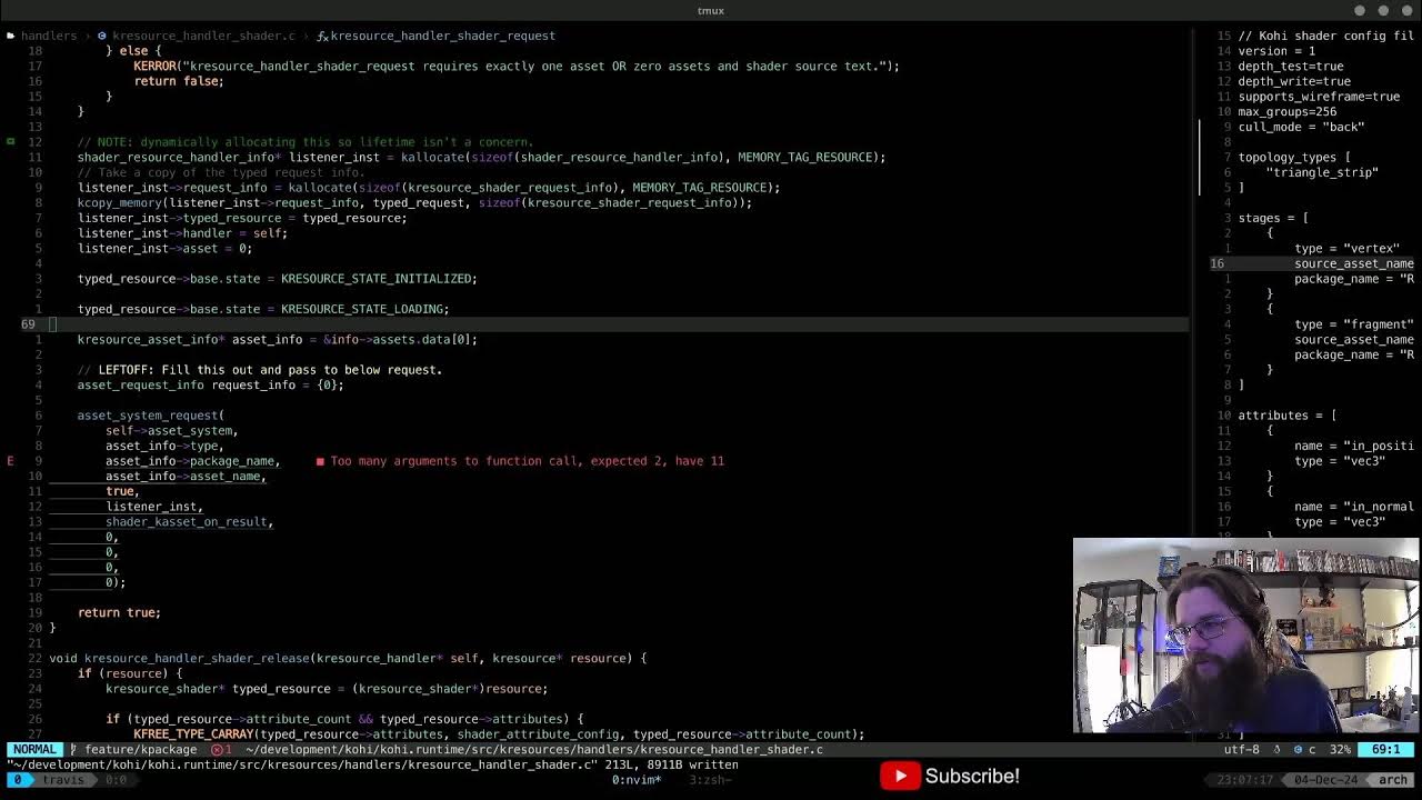 C/Vulkan Game Engine Dev Ep. 251: Pivoting to hot-reloading, then shader resource loading !kohi ...