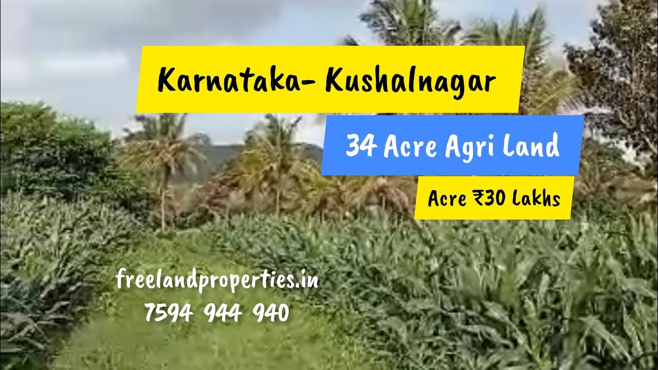 34 Acre Agricultural Farm Land For Sale | Kushalnagar | Karnataka (Acre ...