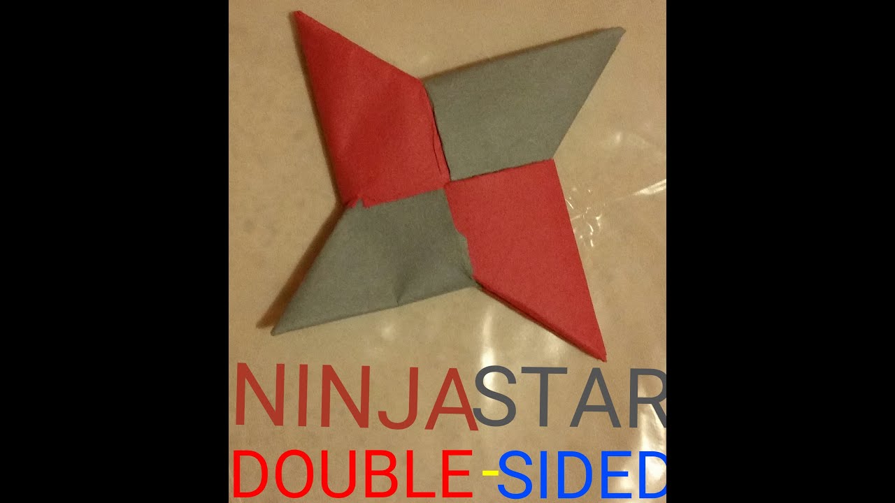 Origami Ninja Star tutorial (Shuriken) Double-Sided version - YouTube