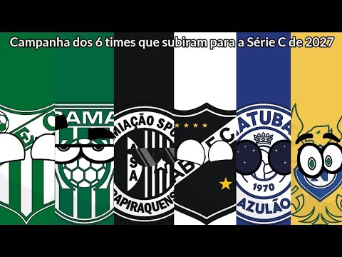 Campanha dos 6 times que subiram para a Série C de 2027
