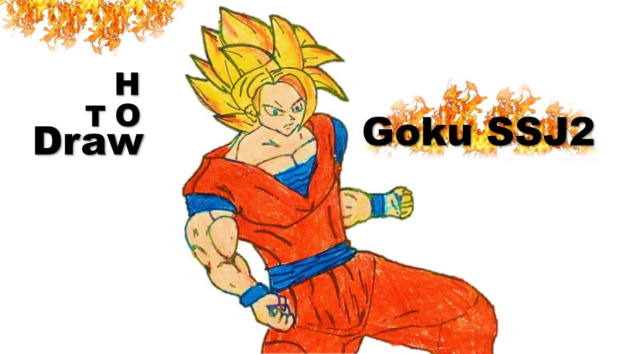How to Draw Goku Super Saiyan 2 | Goku SSJ2 Drawing - YouTube