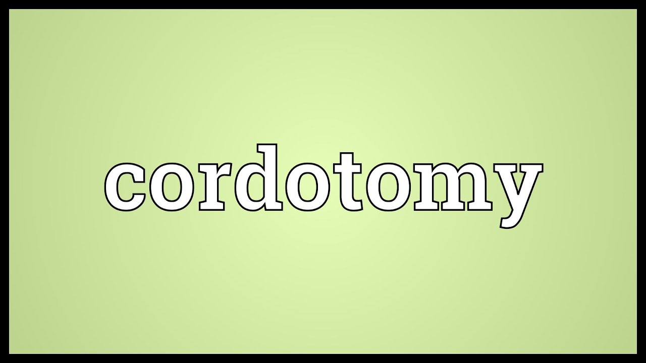 Cordotomy Meaning - YouTube