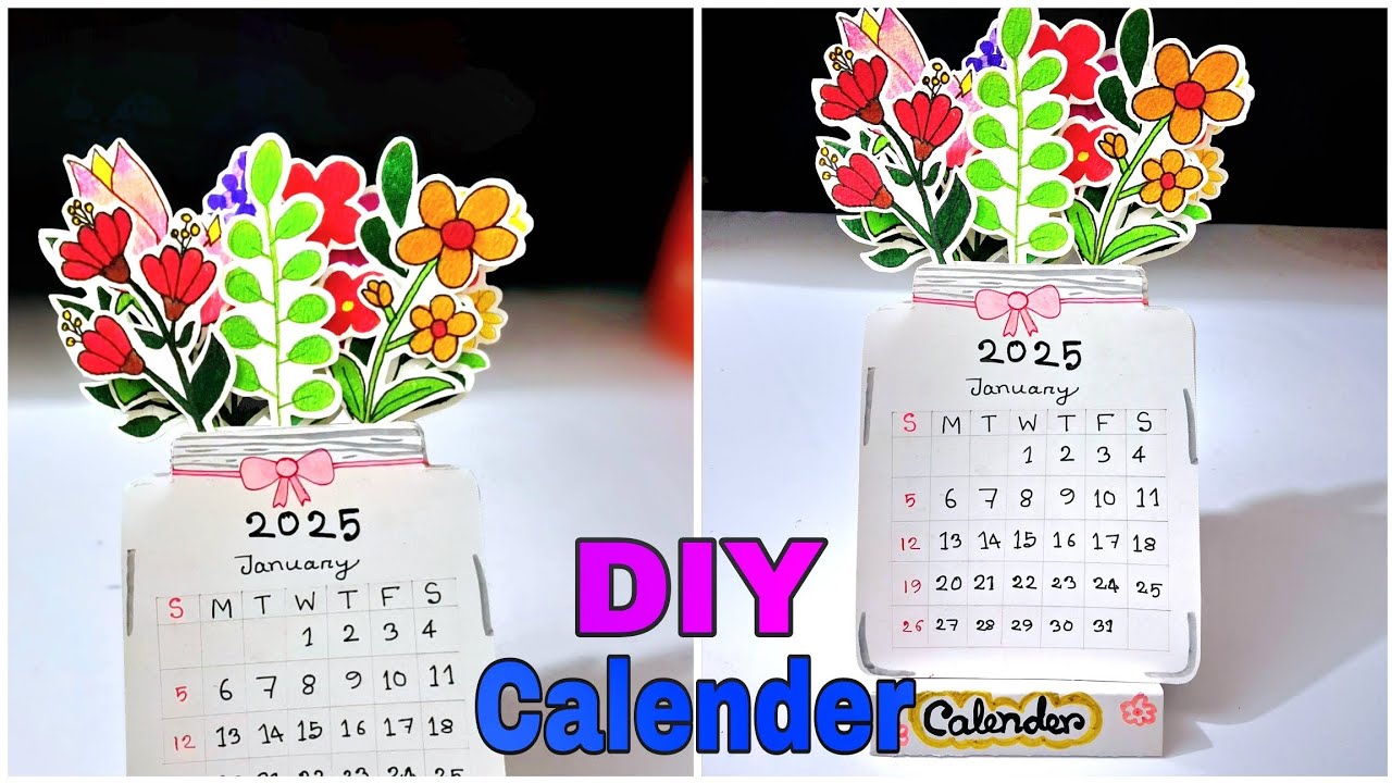 Pinterest 📌 Inspired Viral Floral Calender Making Tutorial || DIY New ...