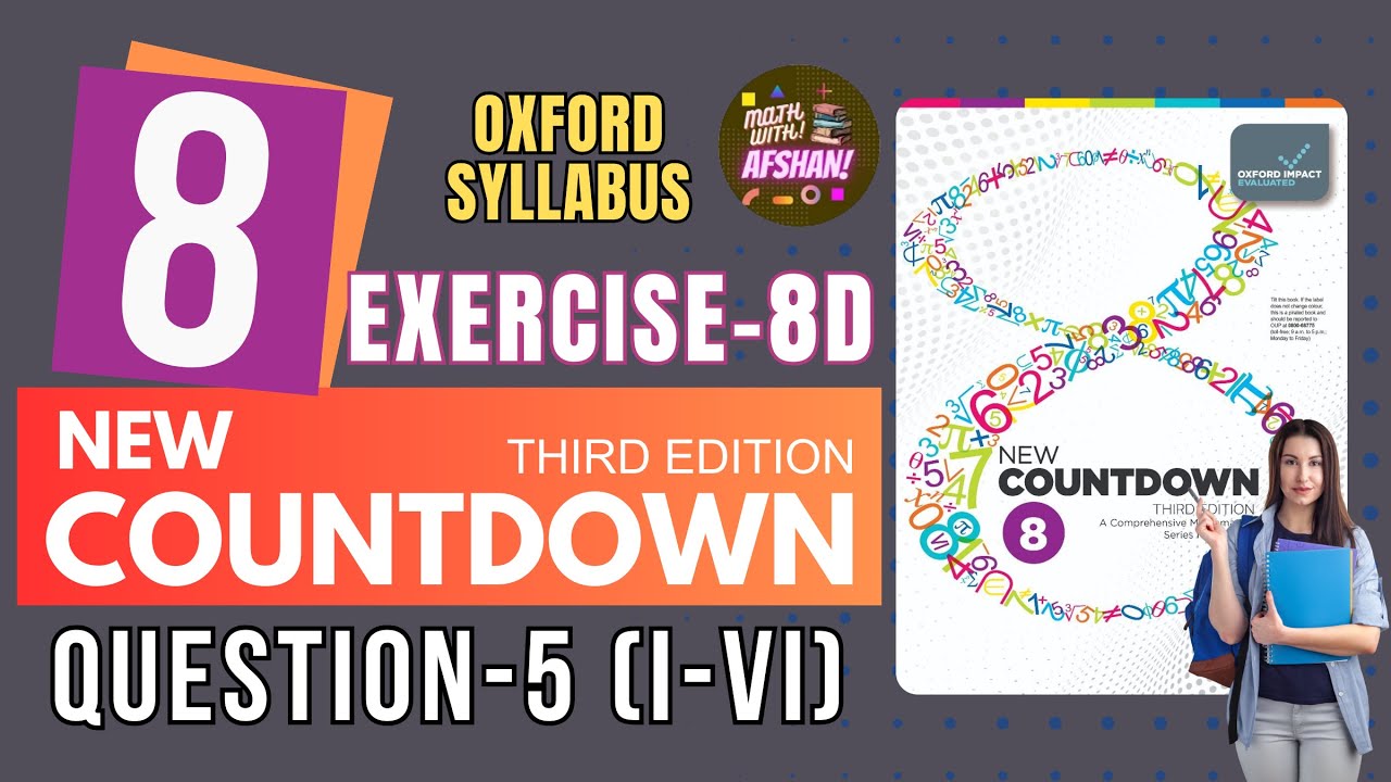 Class 8 Math Exercise 8D Question 5 (I-VI) | New countdown third ...