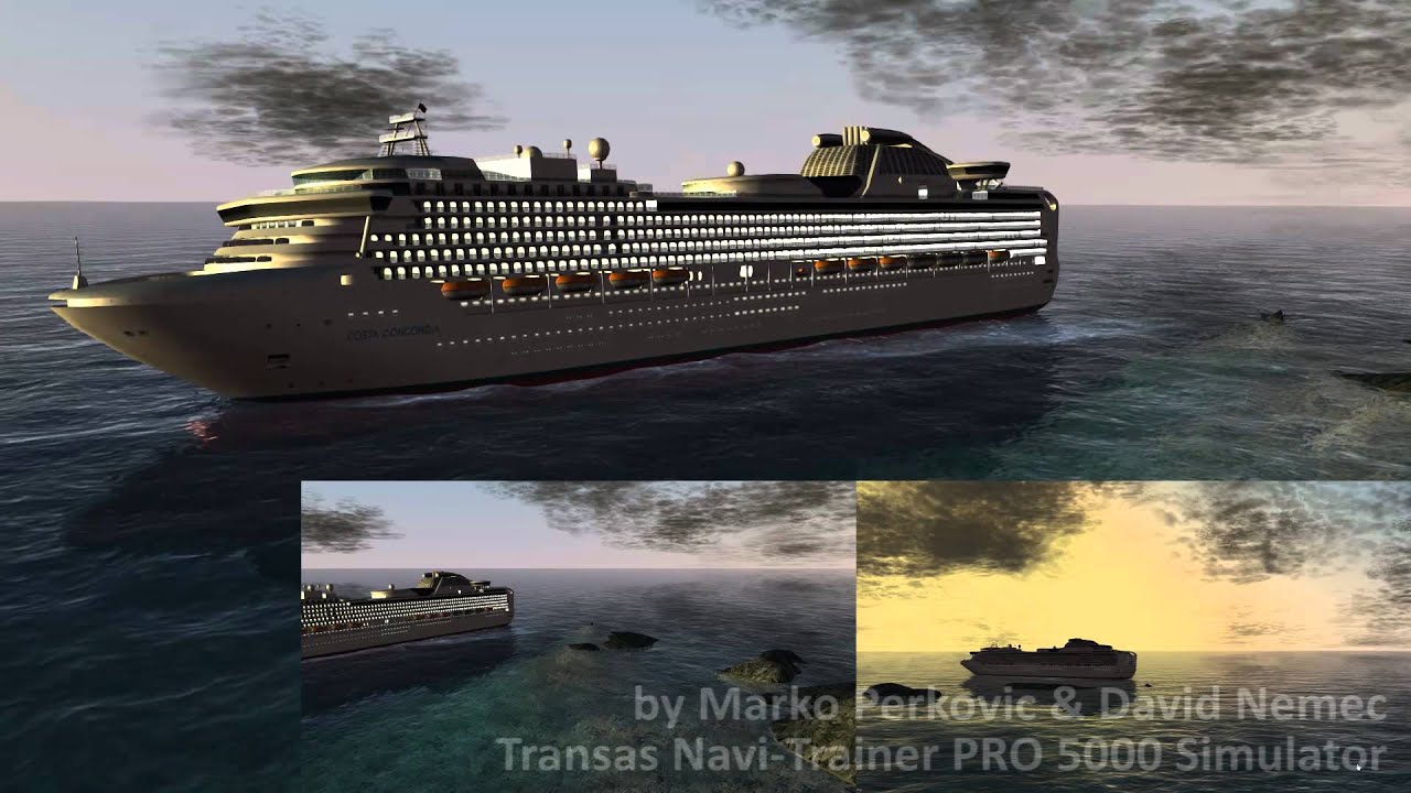 Costa Concordia Grounding 3rd Simulation Transas NTPro 5000 - YouTube