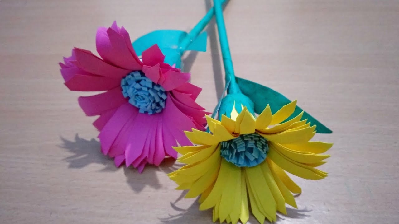 Making of ASTER flower from paper/flower making/paper craft/art & Craft ...