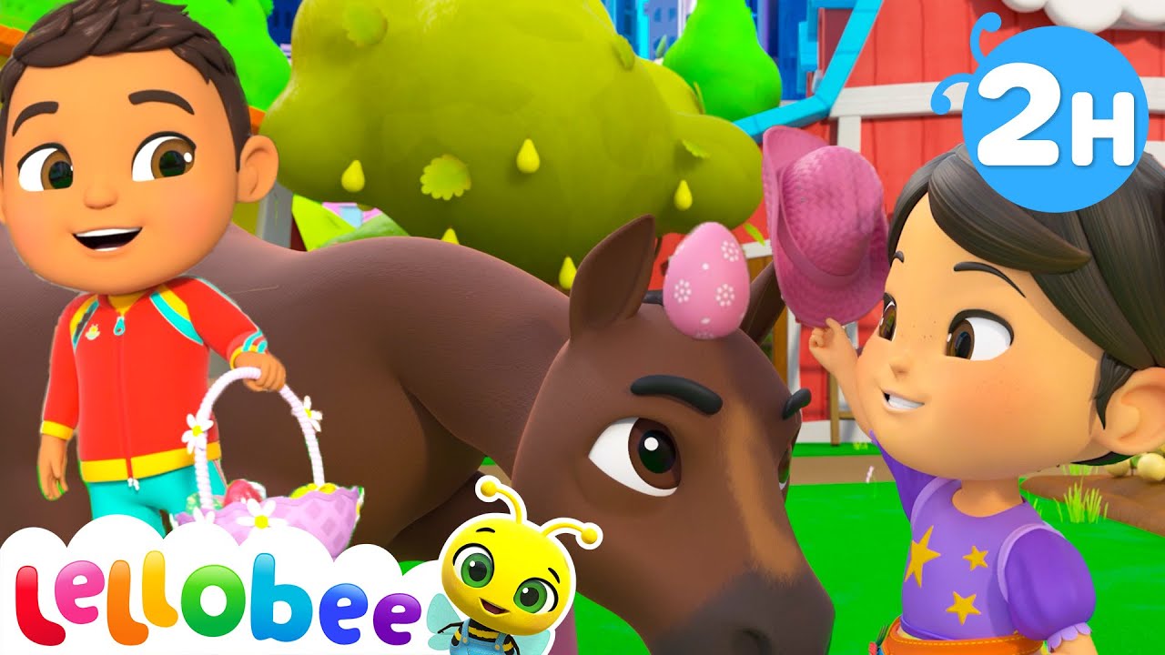 Easter Egg Hunt at the Farm! | Lellobee City Farm 🐝 | Nursery Rhymes ...