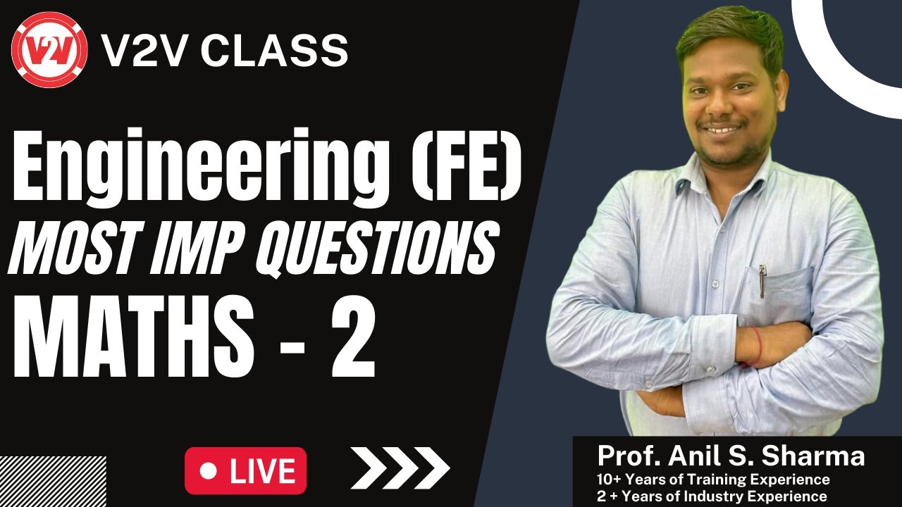 Day 3 - Maths - 2 | FIRST YEAR ENGINEERING | IMP QUEST | SEM 2 | V2V - YouTube