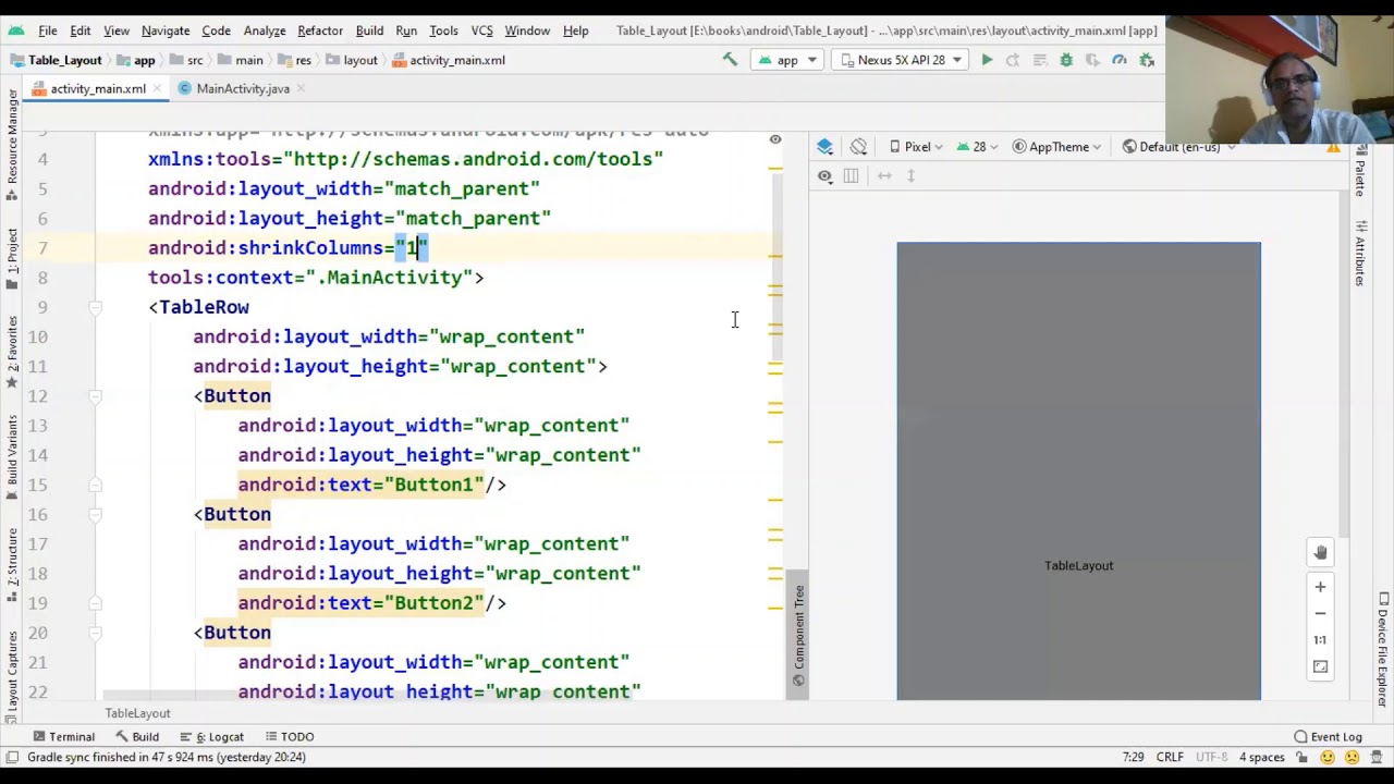 Design Interface in Android using Table Layout - YouTube