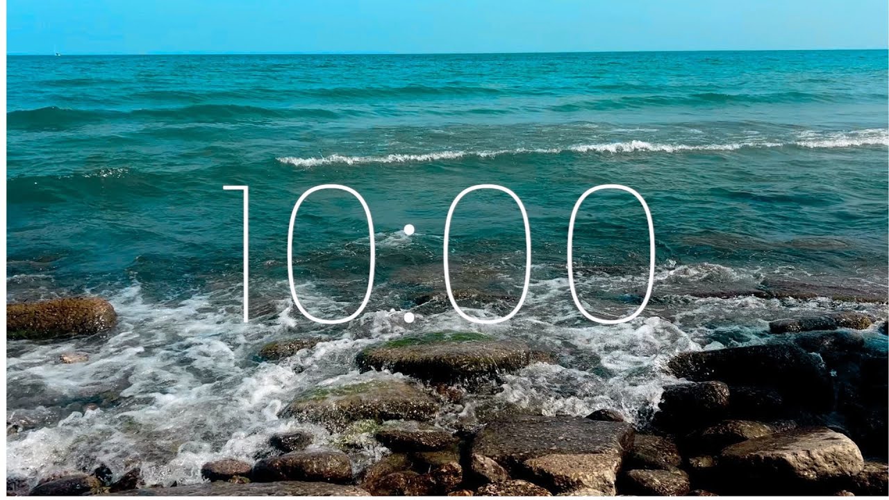 10 Minute Timer with Relaxing Beach Water Sounds | Meditation, Study ...