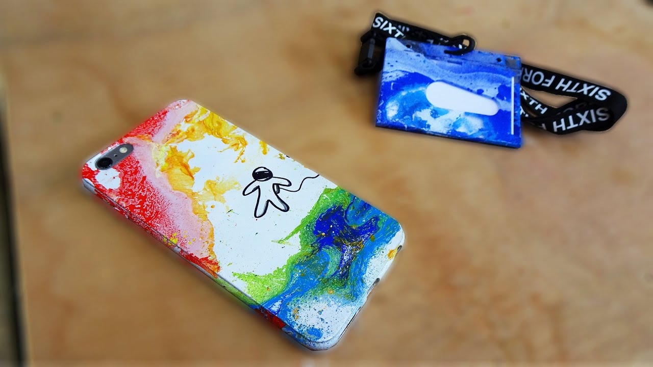 Hydro Dipping My Phone Case and School Lanyard! - YouTube