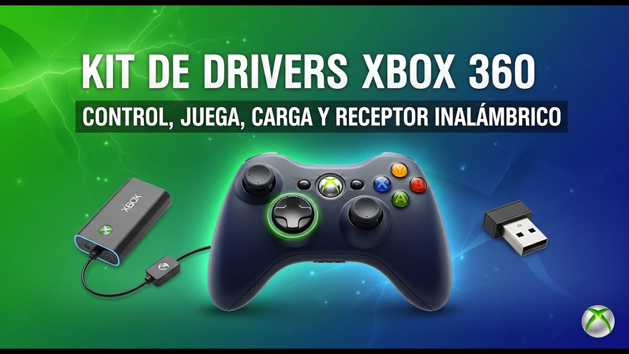 kit de drivers para Xbox 360 para control, juega carga y receptor ...