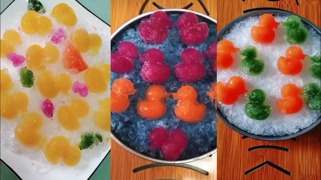 asmr - ice eating shaved ice with duck shape hard ice on top part 1 ...