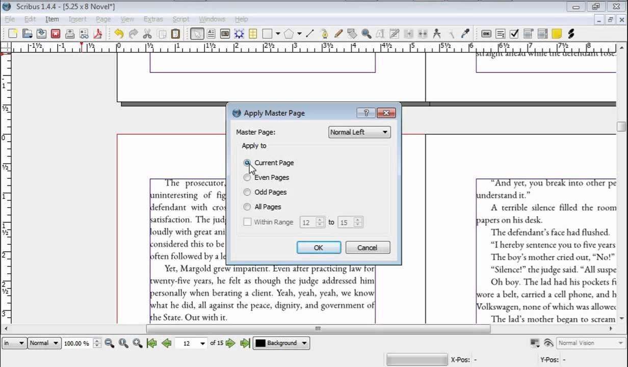 How to Typeset a Novel in Scribus Part 11: Master Pages - YouTube