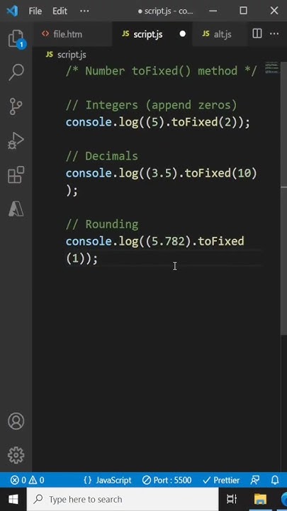 Javascript Tofixed Method Youtube