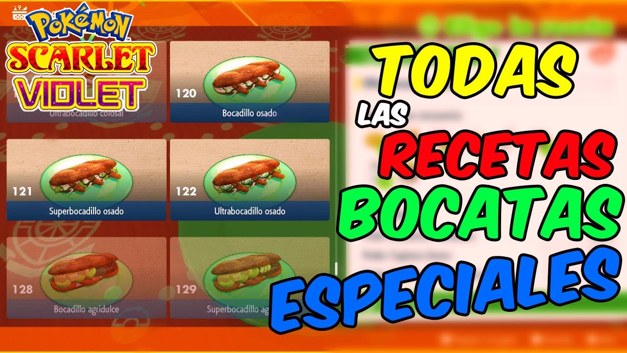 como CONSEGUIR TODAS LAS RECETAS de BOCADILLOS o SANDWITCH EN POKEMON ...