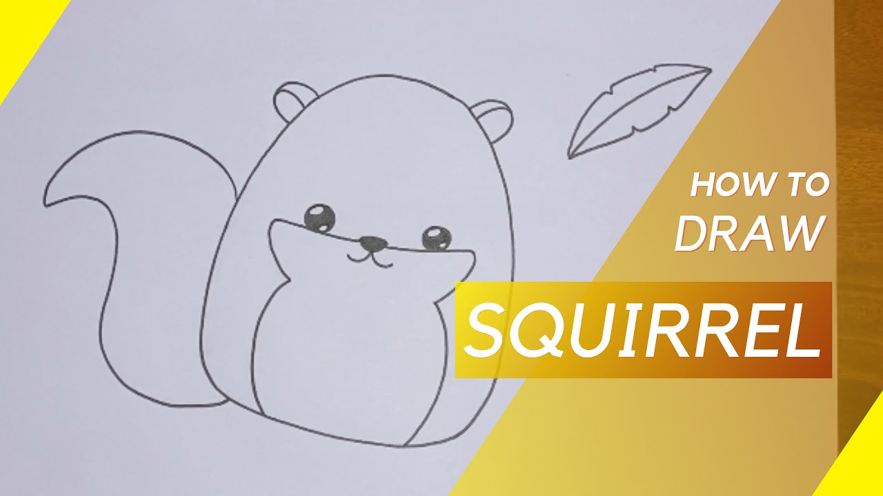 How to draw cute squirrel | easy squirrel drawing step by step | drawing so cute - YouTube