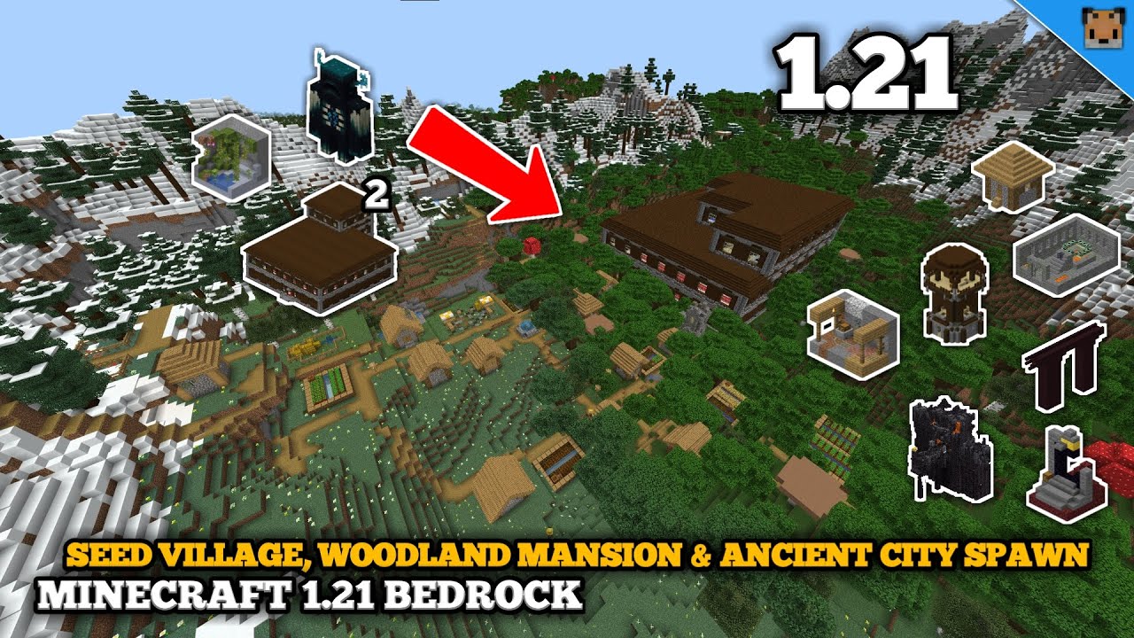 [Bedrock Seed] Minecraft 1.21 Seed - Village, Woodland Mansion ...