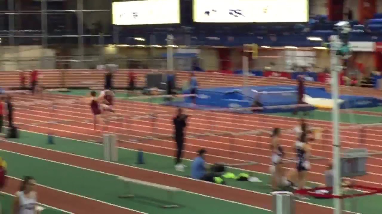 2017 Indoor Track Fordham Prep Jake Torres 55m High Hurdles - YouTube