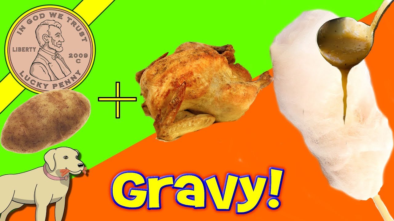 Gravy Cotton Candy With Potato & Turkey On A Stick - YouTube
