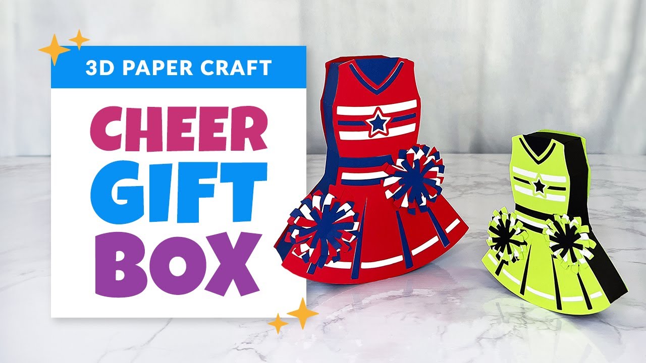 Make a 3D Cheer Uniform Favor Box | Cheerleading Party Box SVG | DIY ...