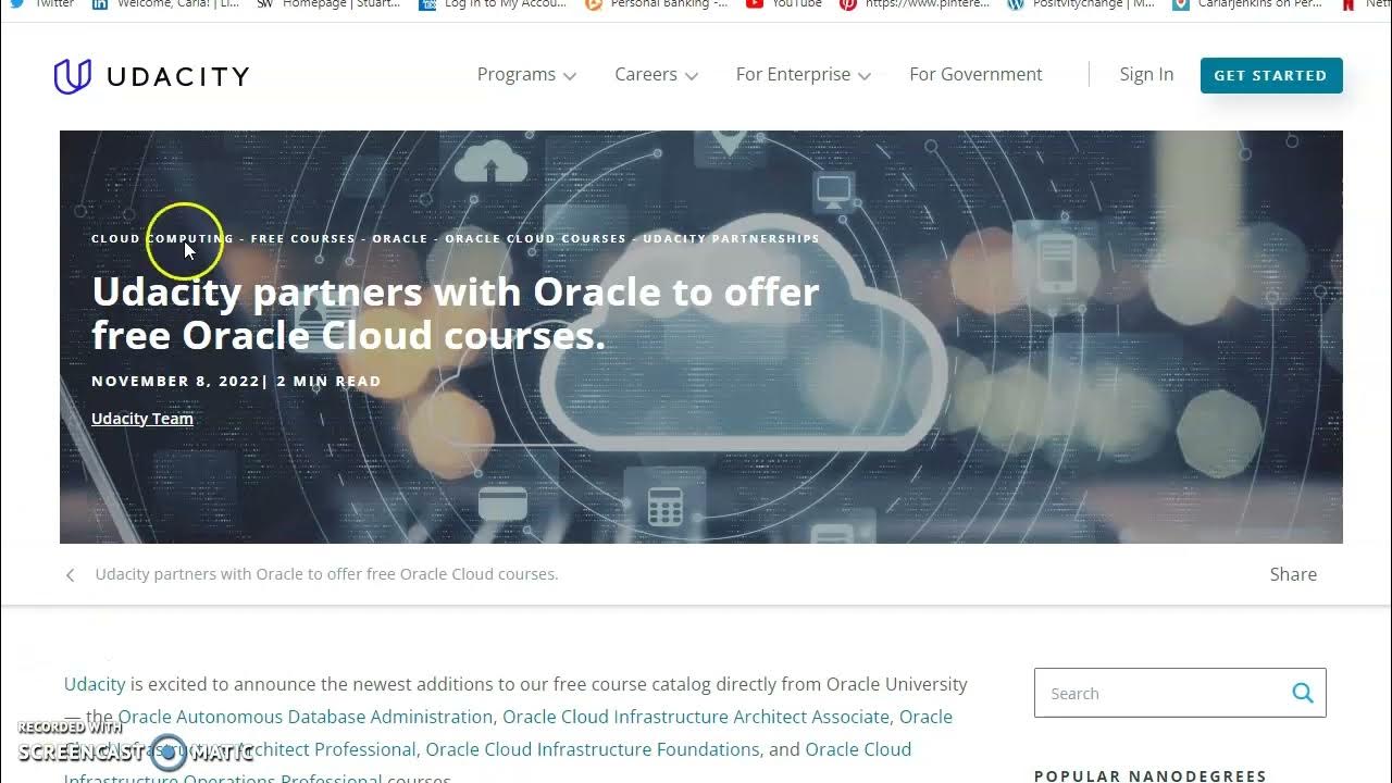 Udacity Partners with Oracle to Offer 5 FREE Oracle Cloud Training Courses - YouTube