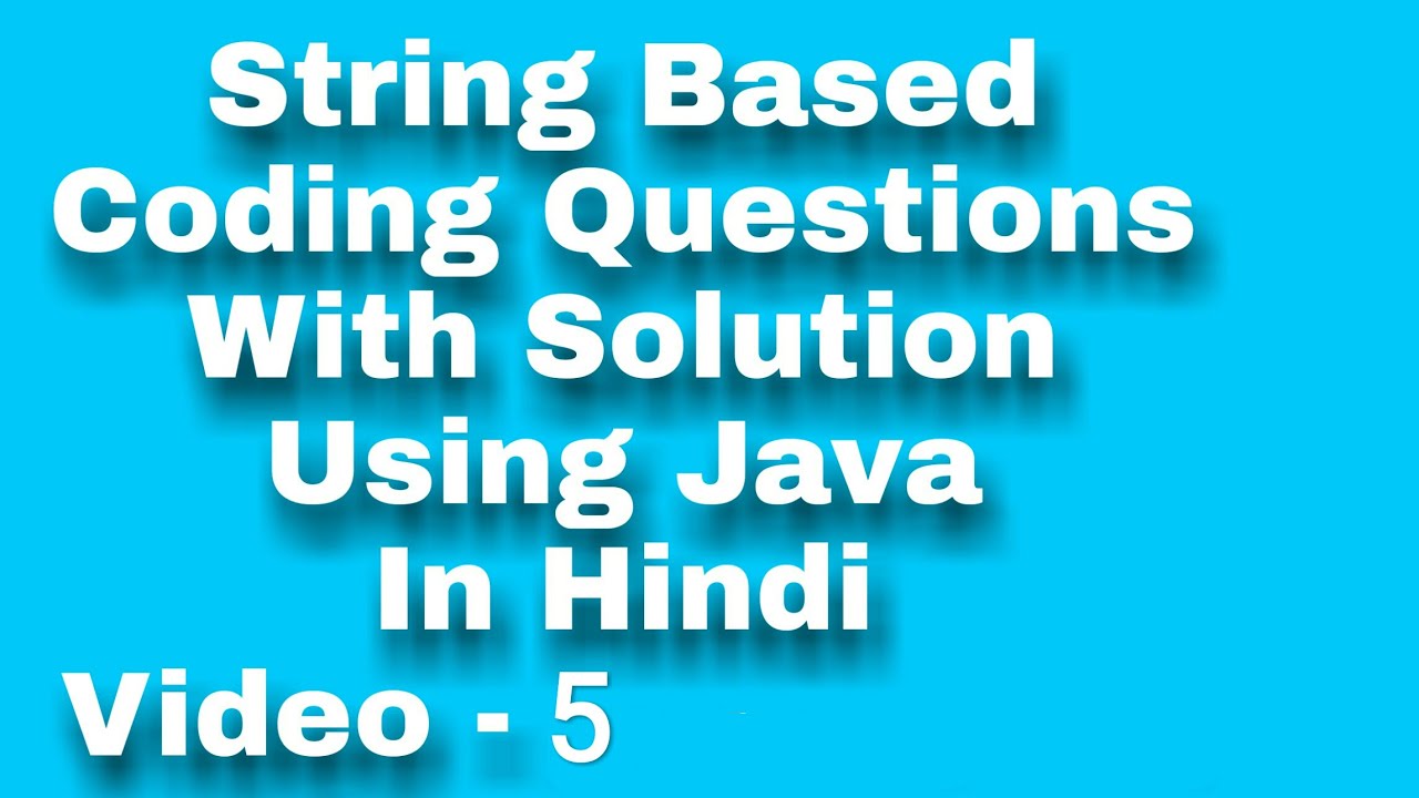 Remove A Particular Character From A String Using JAVA In Hindi Video Remove A Particular Character From A String Using JAVA In Hindi Video