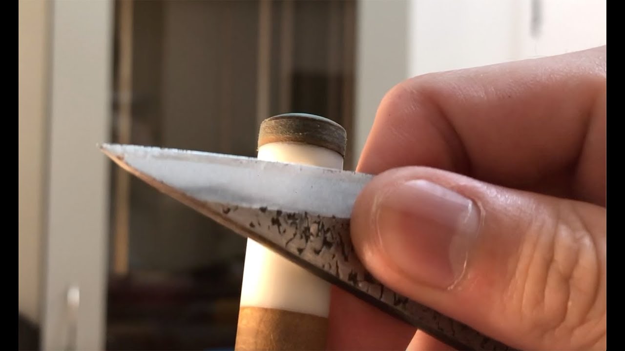 Cue tip trimming with a craft knife - YouTube