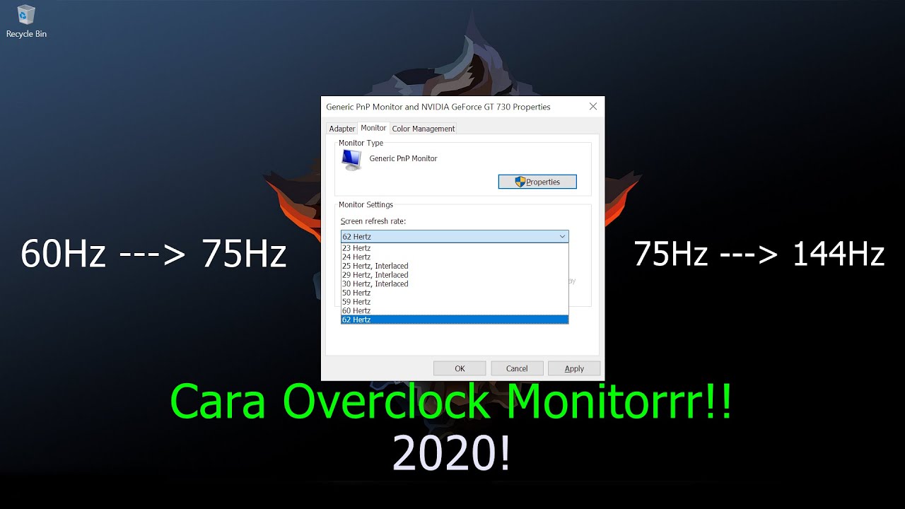 🔧Cara Overclock Monitor PC & Laptop | 2020! - YouTube