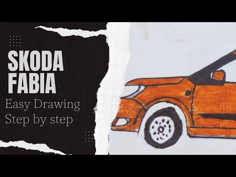 How To Draw SKODA FABIA || Easy Car Drawing || SKODA FABIA || Step by ...