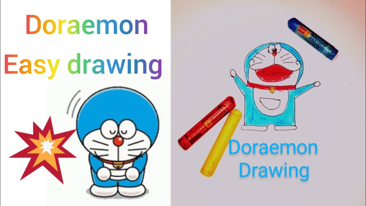 how to draw Doraemon step by step / easy step by step Doraemon drawing ...