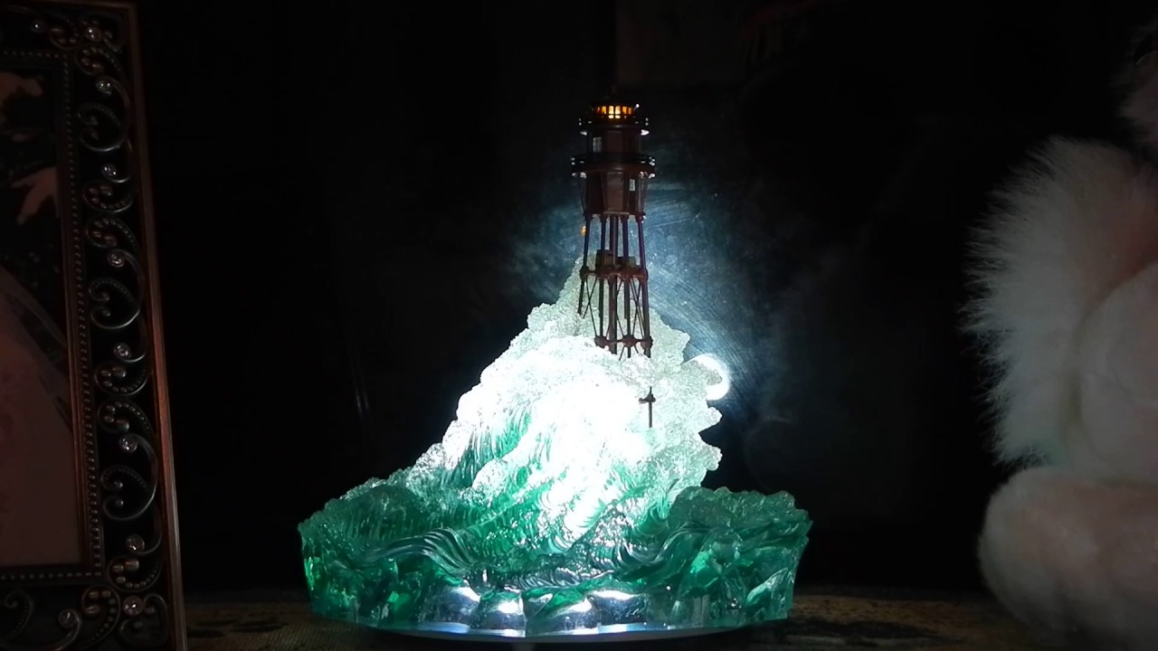 HD Beautiful lit statue of the original Minot's Ledge Light - YouTube