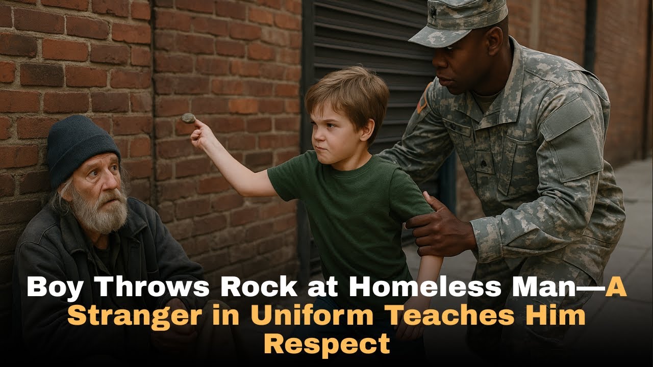 Boy Throws Rock at Homeless Man—A Stranger in Uniform Teaches Him ...