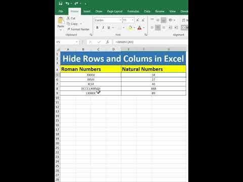 Hide and Unhide Rows and Columns in Excel #excel #exceltricks #shorts #exceltutorialforbeginners ...