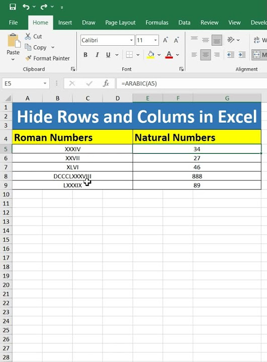 Hide and Unhide Rows and Columns in Excel #excel #exceltricks #shorts #exceltutorialforbeginners ...