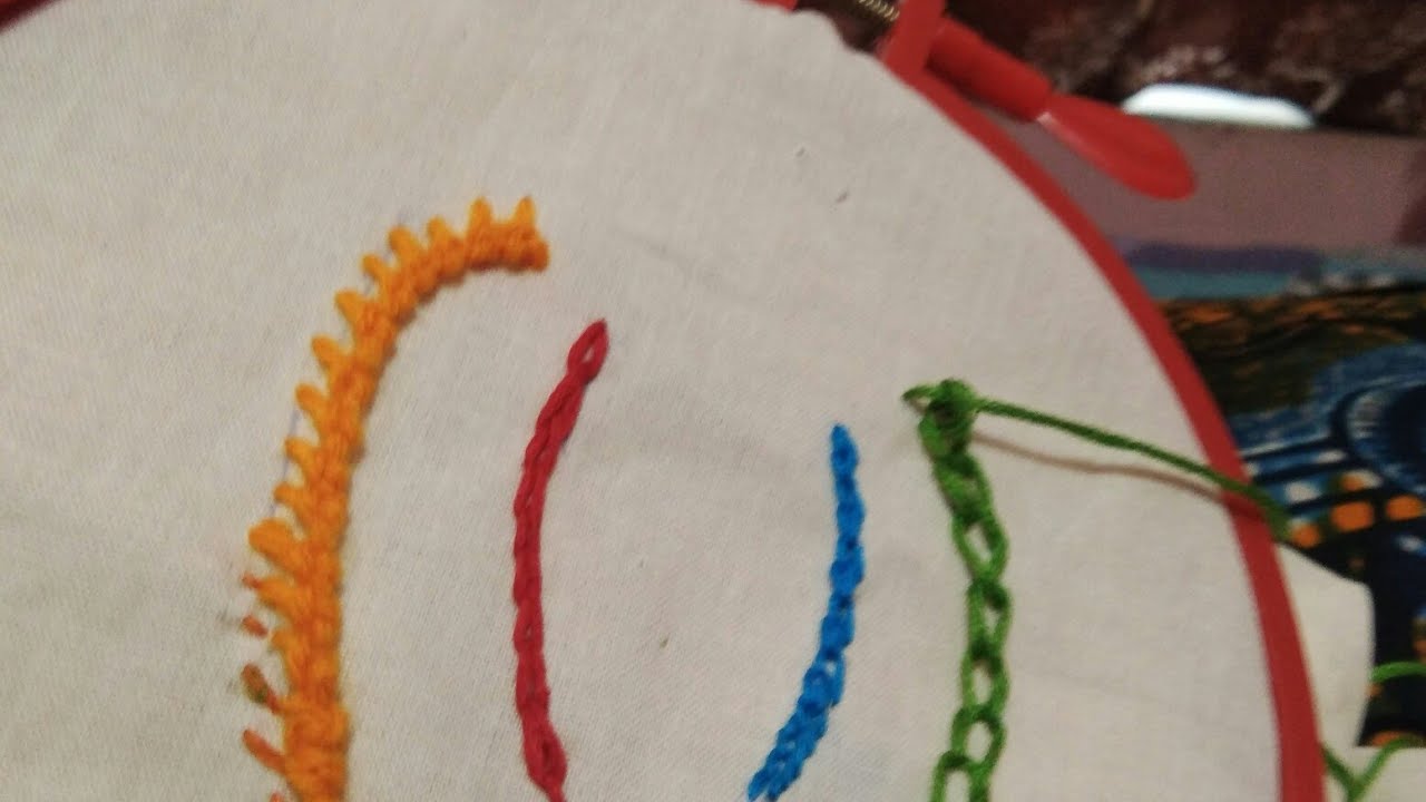 Basic#4 embroidery stitch easy# design - YouTube
