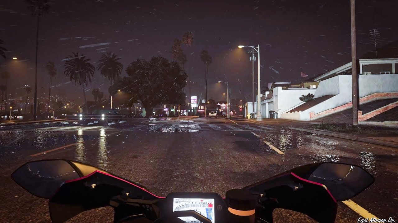 GTA 5 Yamaha R1(YZF-R1) on a rainy night - YouTube