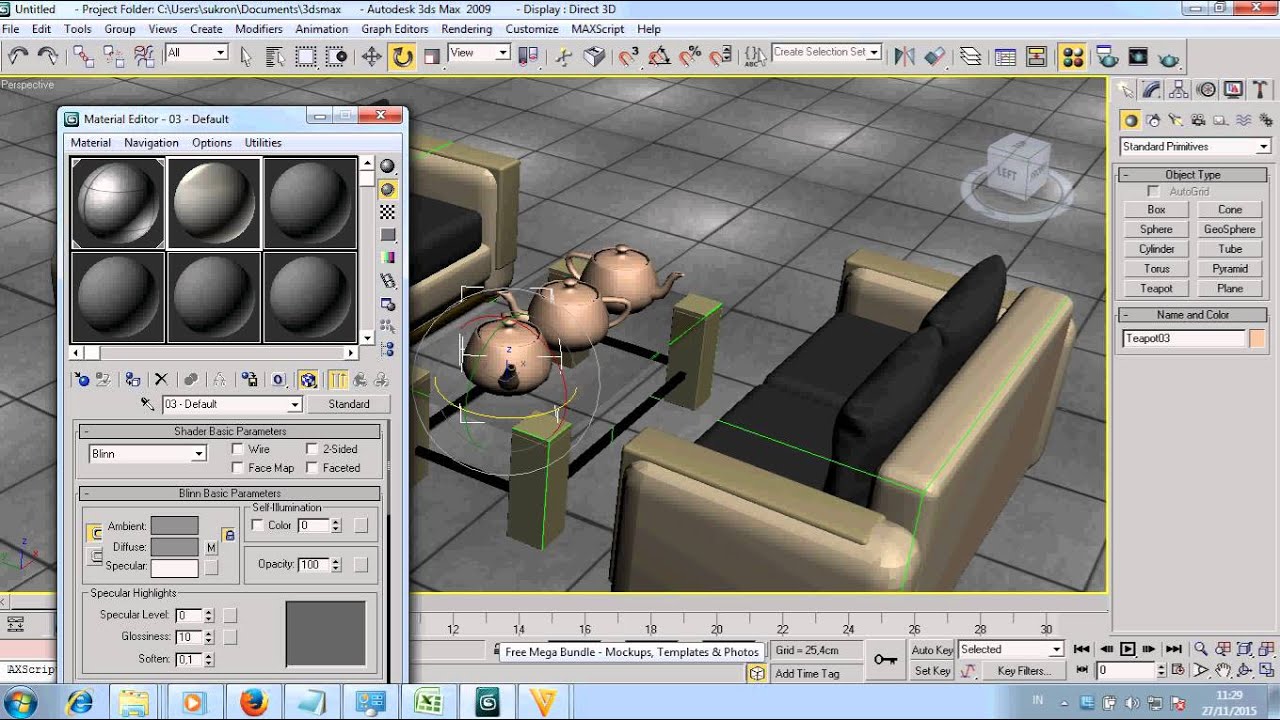 material Glass tutorial in 3ds max - YouTube